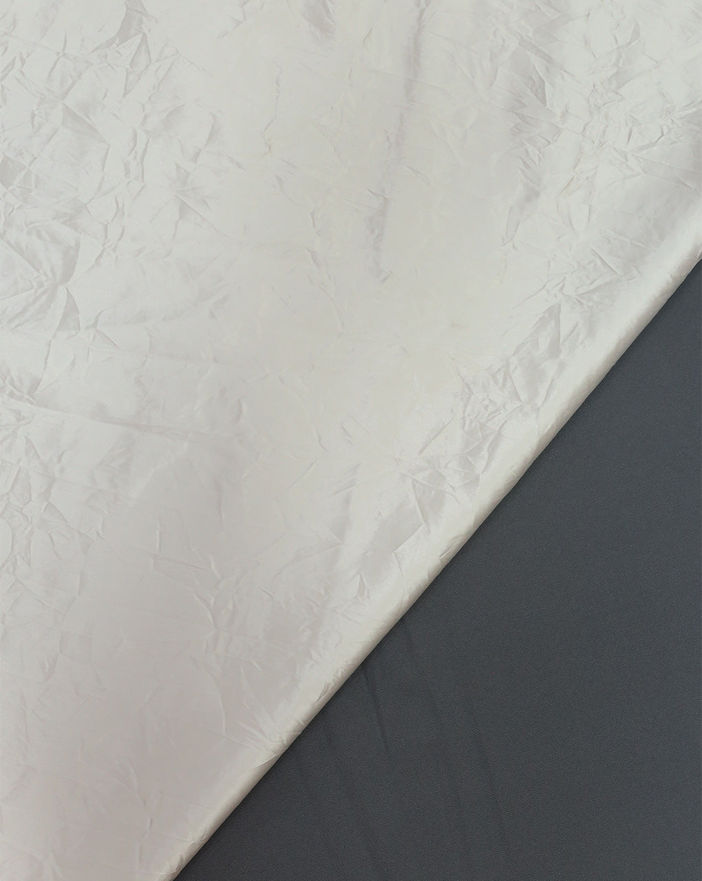 WHITE CRUSHED POLYESTER SATIN FABRIC – Sahni Fabs