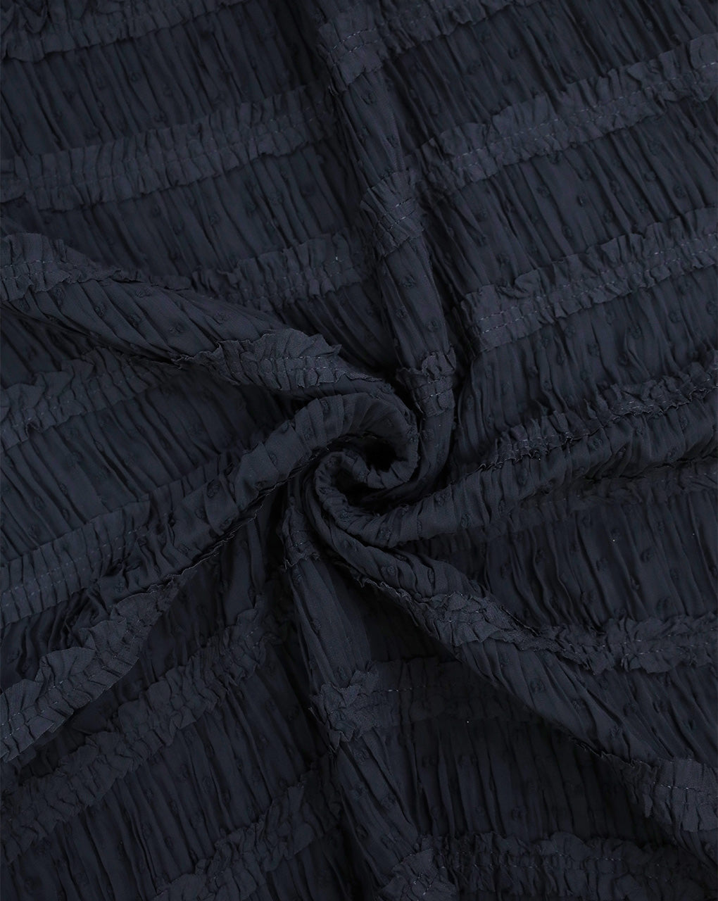 BLACK FRILL PATTERN PLEATING BUTTA FABRIC – Sahni Fabs