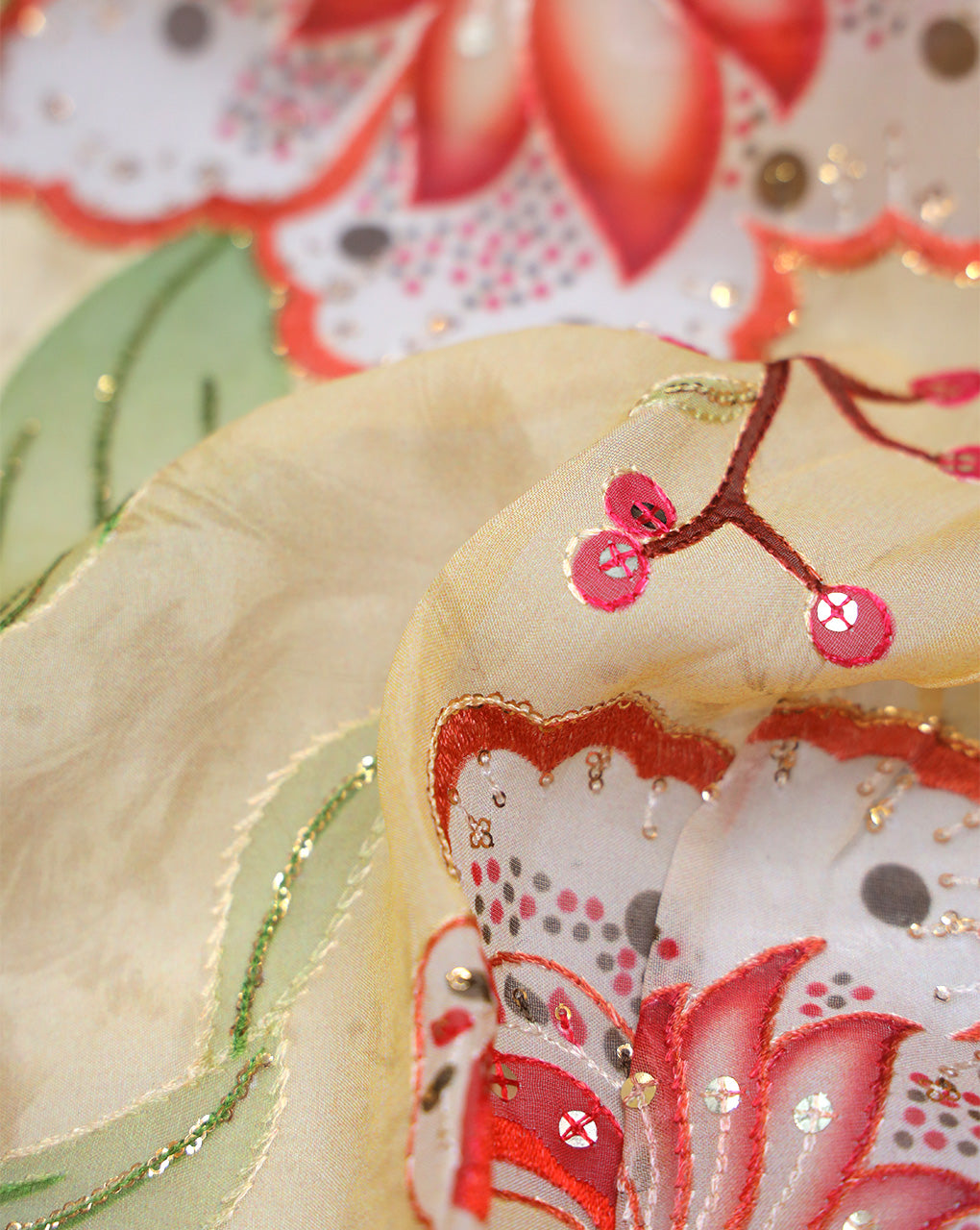 PRINTED SEQUINS EMBROIDERY FABRIC – Sahni Fabs