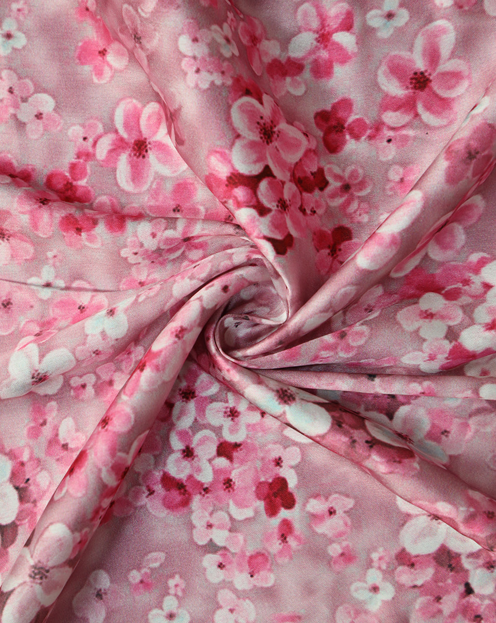 FLORAL DESIGN POLYESTER SATIN PRINTED FABRIC – Sahni Fabs