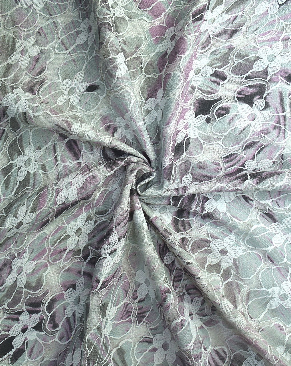 POLYESTER FLORAL DESIGN RUBBER PRINT LACE FABRIC – Sahni Fabs