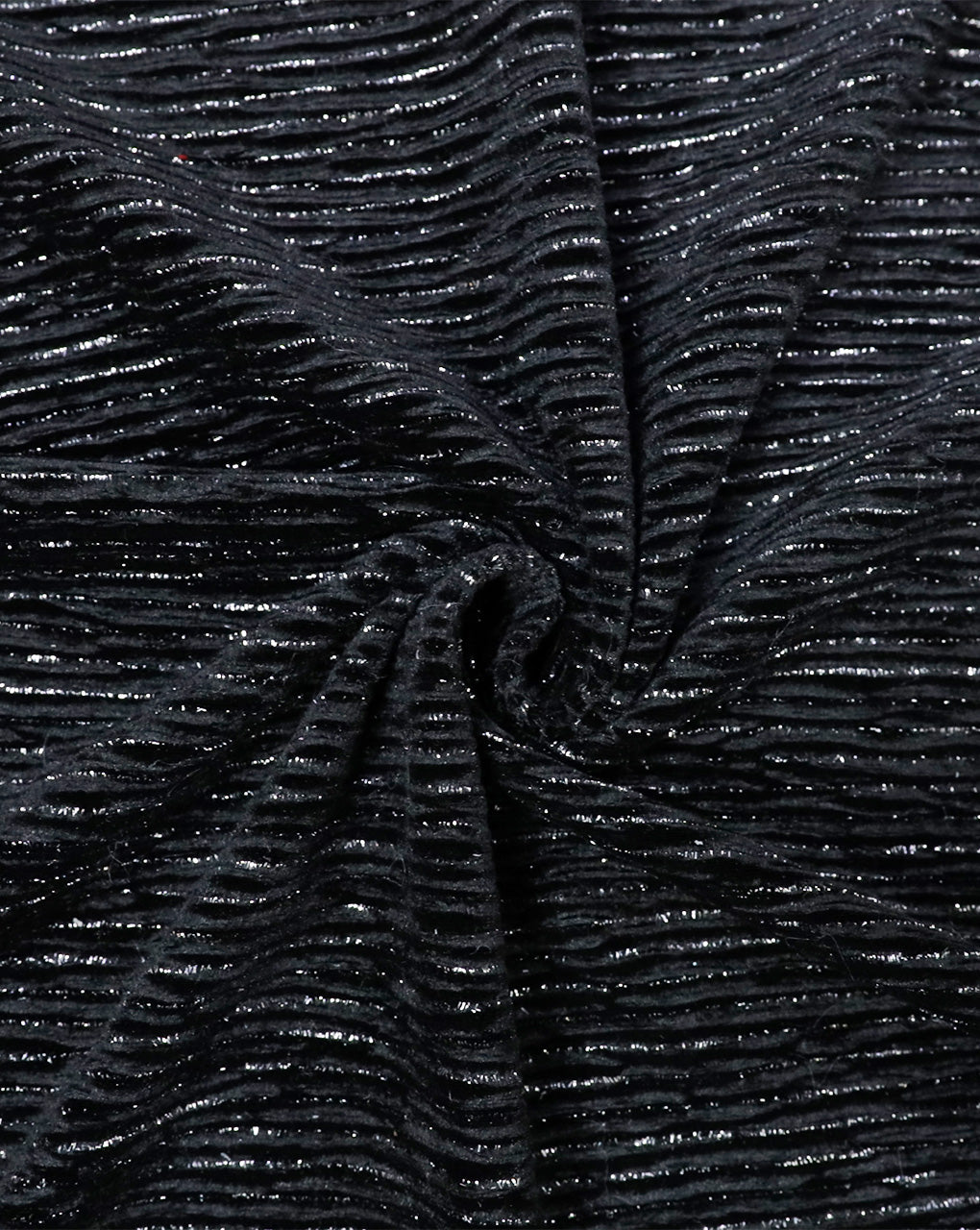 BLACK LUREX LYCRA POLYESTER PLEATED VELVET FABRIC (WIDTH 58 INCHES ...